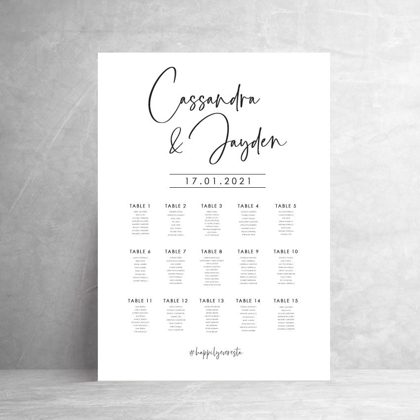 Cassandra Seating Board – Carte Elegante