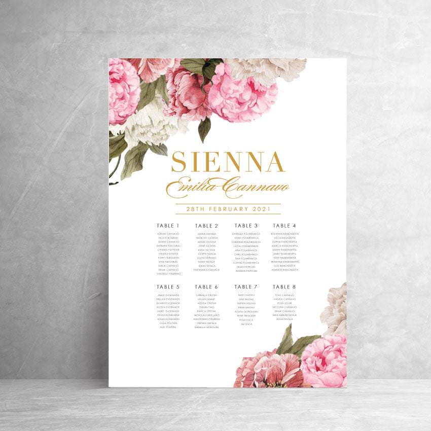 Sophia Seating Board – Carte Elegante