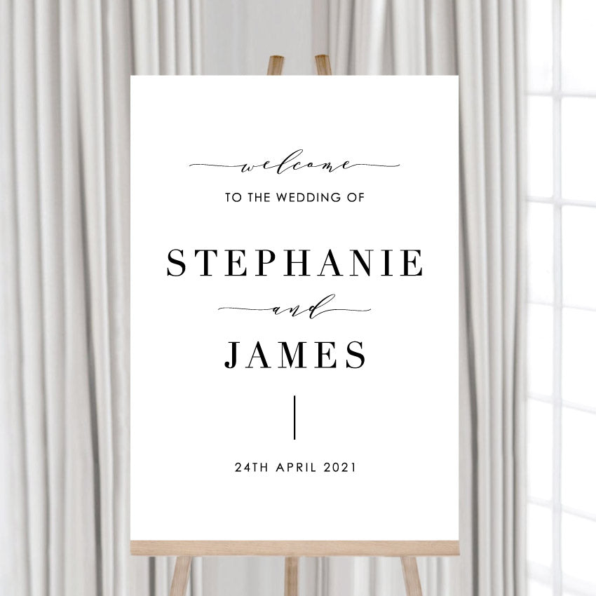 Stephanie Welcome Board – Carte Elegante
