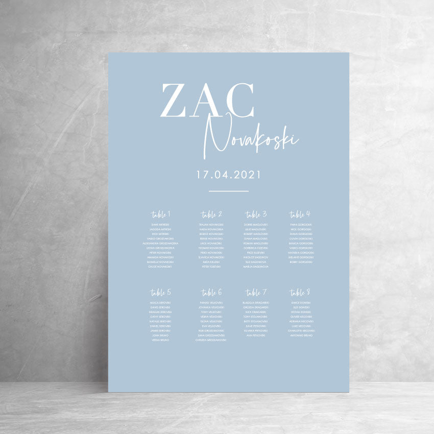 Zac Seating Board – Carte Elegante